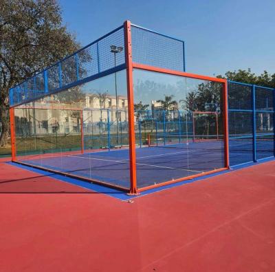 China Professional Padel Court Complete System with Artificial Turf Tempered Glass Wall Outdoor Tennis Court Equipment for sale