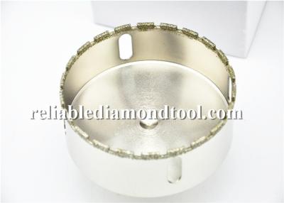 China Diameter 100mm Glass Diamond Drill Bit With Wall Slots Cutter Laser Printed for sale