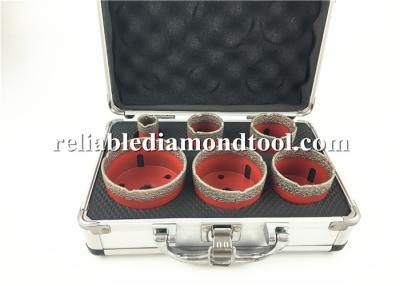 China Aluminum Box 6 PCS Diamond Hole Saw Drill Bits Laser Print LOGO For Angel Machine for sale