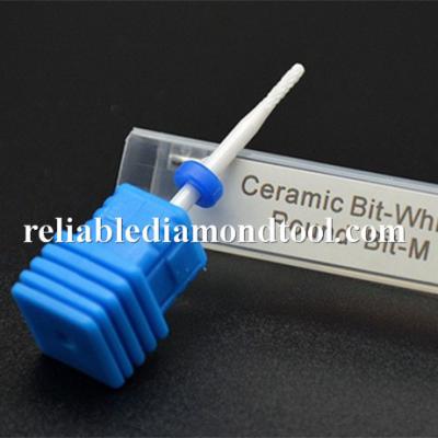 China Huaxing White Ceramic Burr Round File Drill Bit , Head Diameter 1.5MM for sale