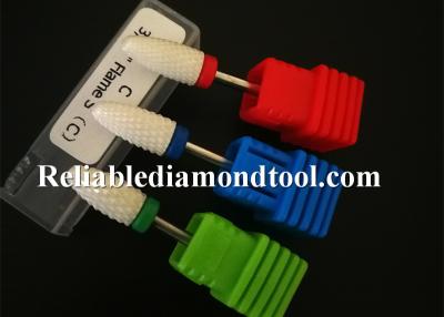 China Ceramic Burr for nail , safety nail drill bit White Color Fine / Medium / Course for sale
