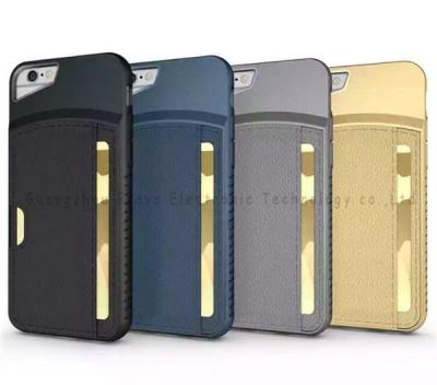 China mobile phone card holders case for iphone 6,PU+PC material,colors,anti-shock,various models for sale