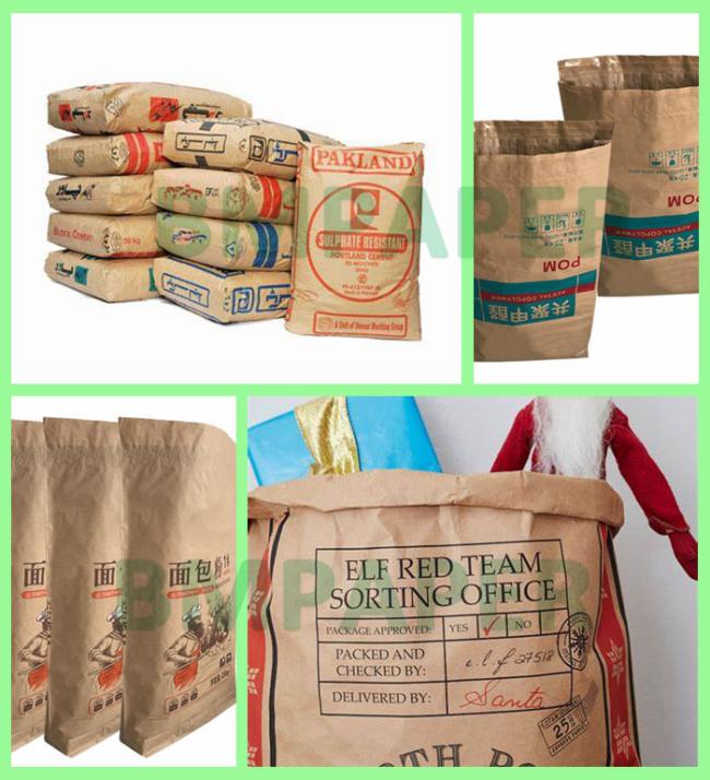 80gsm 90gsm Extensible Sack Kraft Paper For Cement Bags 100cm Good Toughness