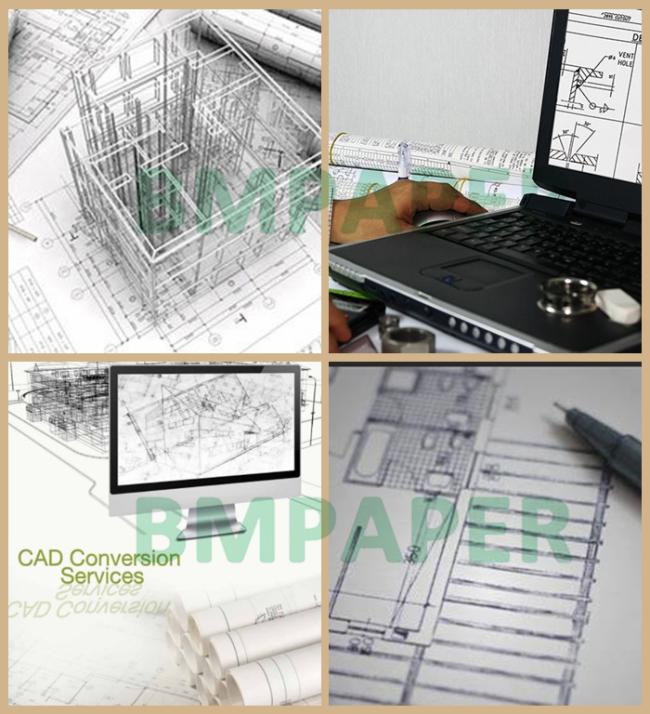 20LB Uncoated CAD Paper For HP Printer Clear Image 30'' 36'' x 500ft 3'' Core