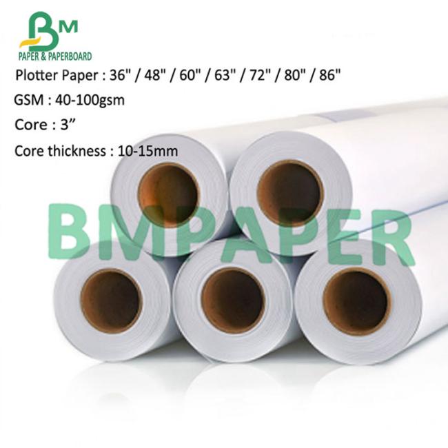 papel sin recubrimiento del fabricante del modelo de Rolls del papel de trazador de la ropa 60gsm