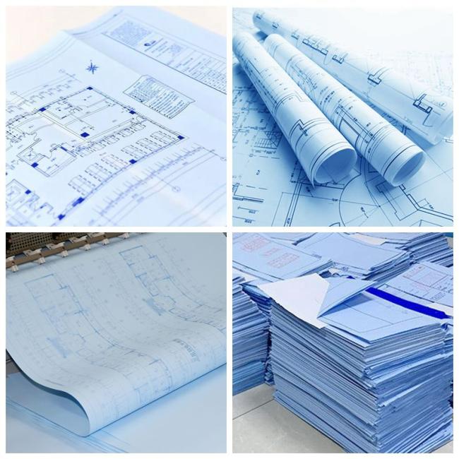 Good Reproducibility Double Sided Blueprint Paper 36“*50yard Coiled Core 2inch