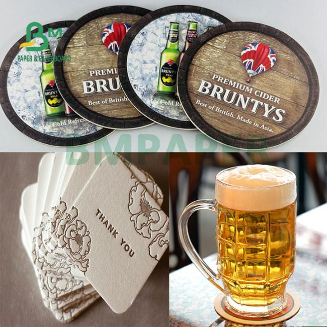 40pt 60pt Uncoated White Coaster Board For Making Drink Coaster 