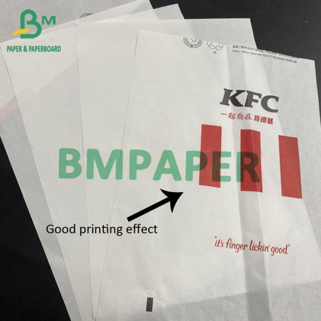35gsm 40gsm Oil Protection Paper White Greaseproof Paper In Reels Customized Size For Food Wrapper