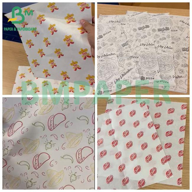 40 50gsm Good Printing Effect Greaseproof French Fries Wrapper Paper Kit 3 Kit 5
