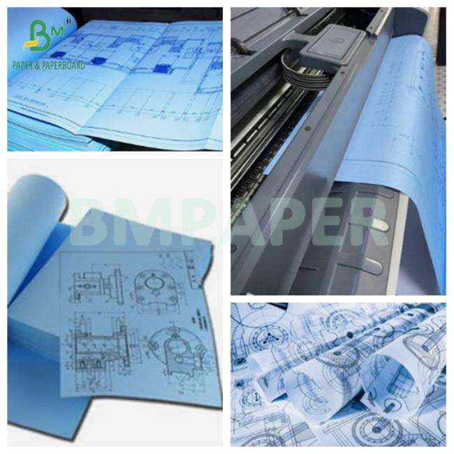 Smooth Wide Format Inkjet Printing 80g Blueprint Graph Paper 880mm x 50 yards