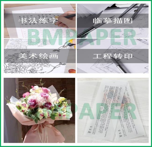 93gsm Translucent White Tracing Paper For Flower Wrap 60 x 85cm Lightweight