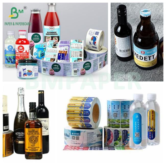 One Side Glossy 62 65 GSM White Wet - Strength Paper Roll For Labels Making 