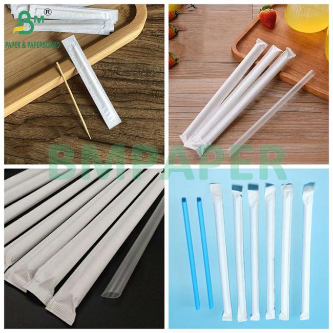 28g Food Grade Straw Wrapping Paper Pembungkus Jerami For Toothpicks Packaging 44mm