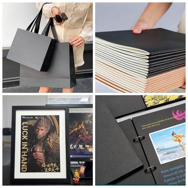 400gram 450gram Uncoating Solid Black Pulp Paper For Photo Frame 400 x 400mm 