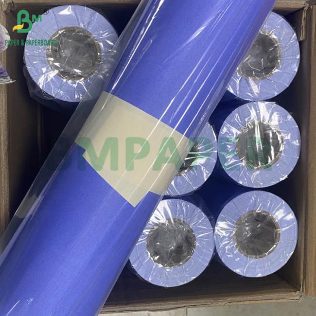 80gsm Digital Plotter Paper Rolls Wide Format Colored Purple Blue 35" X 300ft