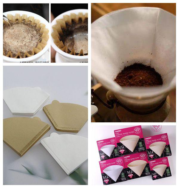 Brown Disposable Coffee Filter Paper 100 Count 2-4 Cups Ripple Paper