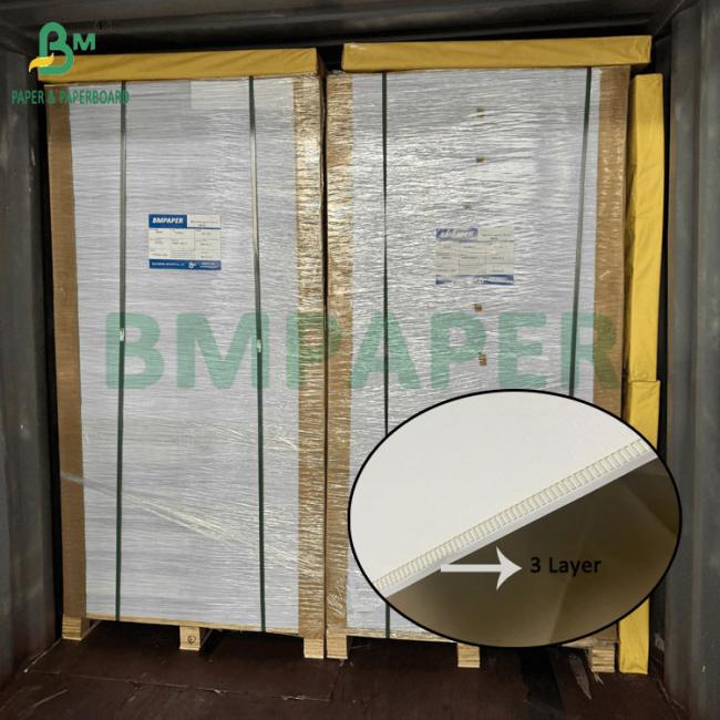 F Flute Board 1mm - 1.2mm White Cream Corrugated Paperboard For Cosmetic Box Inner 800*1200