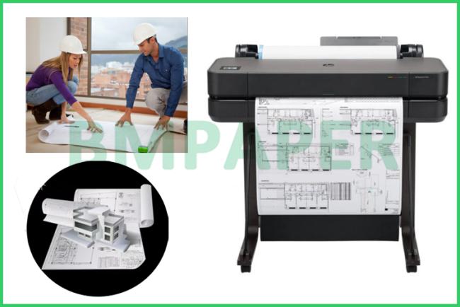 80gr Wide Format PLOTTER ROLLO BOND Paper For CAD Drawing 0,61 x 50MT 