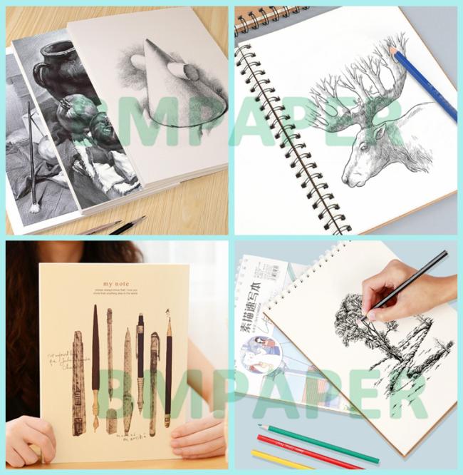  100gsm 160gsm Uncoated Sketch Paper For Art Drawing Textured Surface 4K 8K
