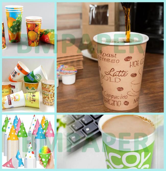 190gsm + 15g PE Coated Cup Paper Roll For Soups Boxes 865mm 940mm Waterproof