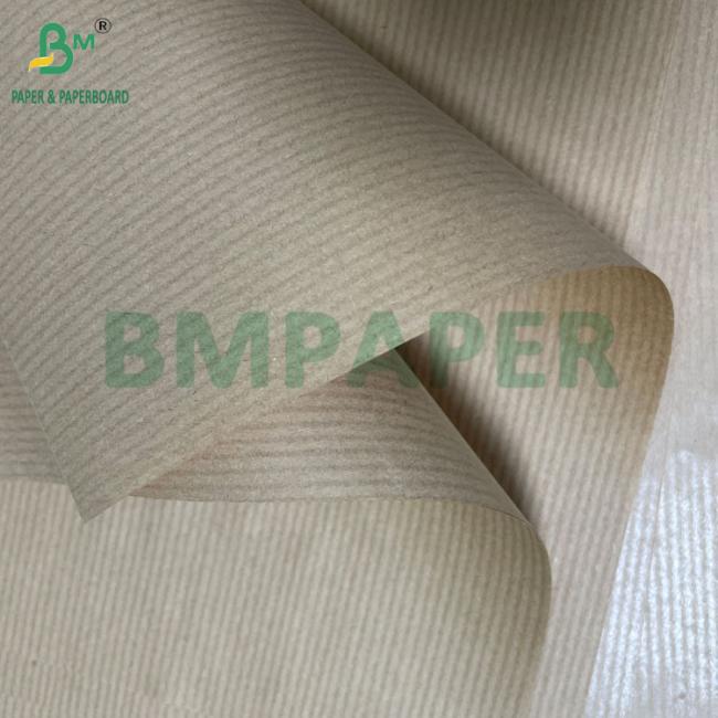 40GSM 50GSM 60GSM Stripped Ribbed Brown Kraft Paper Reels 750MM 1000MM