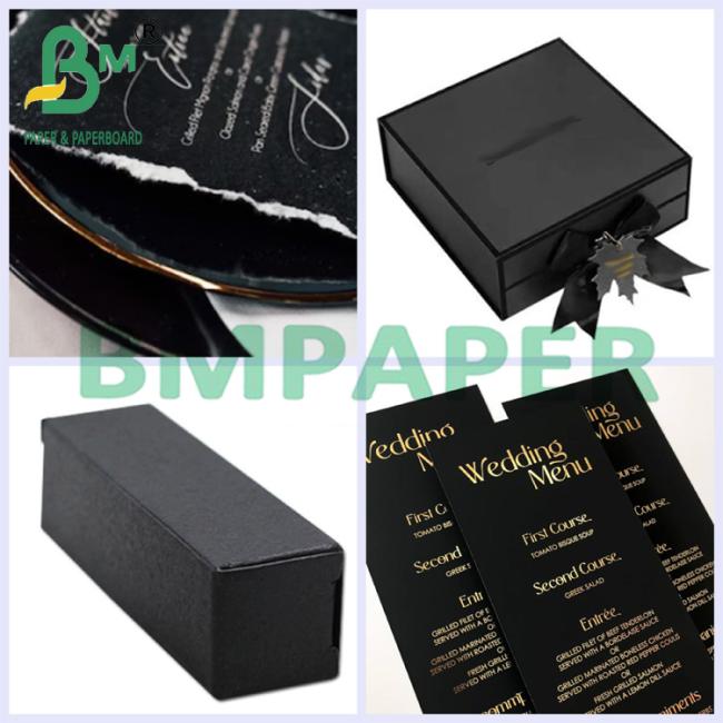 170g 230g Solid Black Board Paper For Menu Invitation Card 12 x 12inch