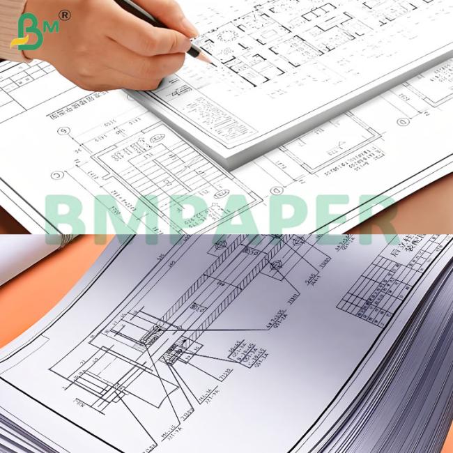 20lb High Precision CAD Plotter Paper Rolls for Professional Drawing