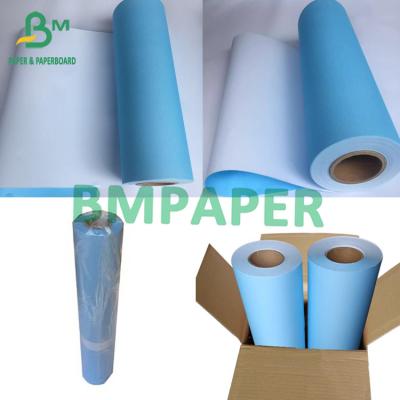 80gsm Inkjet Printer Paper Blueprints One Side Blue, One Side White 880mm X 50m 100m 150m Roll Core 2