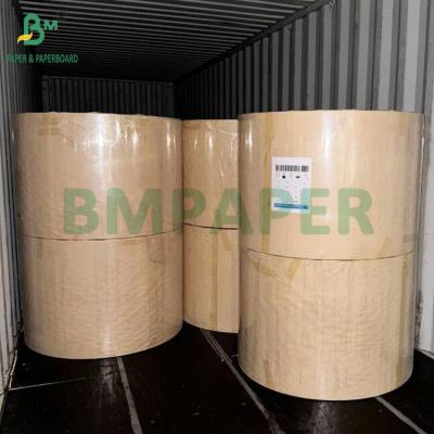 China 70 80 GSM Unbleached Brown Kraft High Strength Paper Roll 50kgs Loading for sale