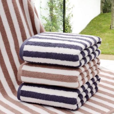 China wholesale 100% cotton striped hotel bath towels for sale