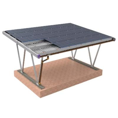 China Sliver or Customization AL6005-T5 Solar Carport with Panels Parking Racking Structure for sale