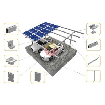 China Sliver or Customization AL6005-T5 Solar Carport with Panels Parking Racking Structure for sale