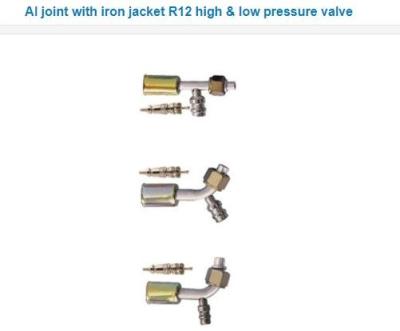 China Al joint with iron jacket R12 high & low pressure valve air conditioning fitting for sale