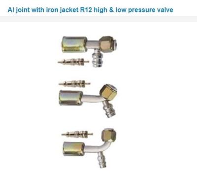 China Al joint with iron jacket R12 high & low pressure valve air conditioning fitting 1 for sale