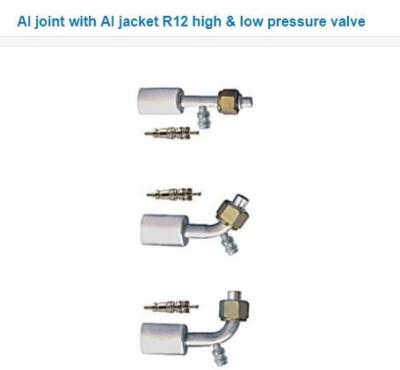 China Al joint with Al Jacket R12 high & low pressure valve air conditioning fitting for sale