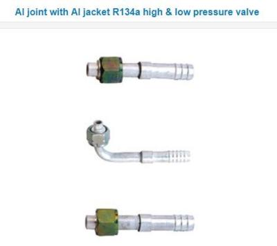 China Al joint with Al jacket R134a high & low pressure valve air conditioning fitting1 for sale