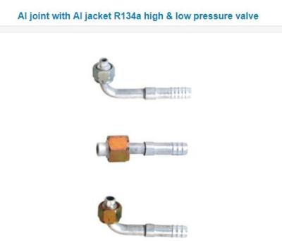 China Al joint with Al jacket R134a high & low pressure valve air conditioning fitting for sale