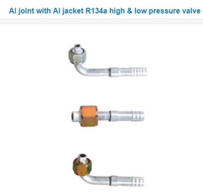 China Al joint with Al jacket R134a high & low pressure valve air conditioning fitting 2 for sale