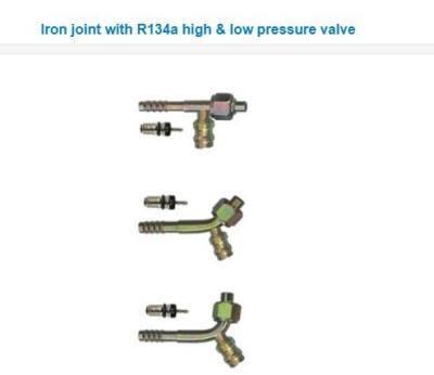 China O-ring fitting Iron joint with R134a high & low pressure valve fitting air conditioning fitting for sale