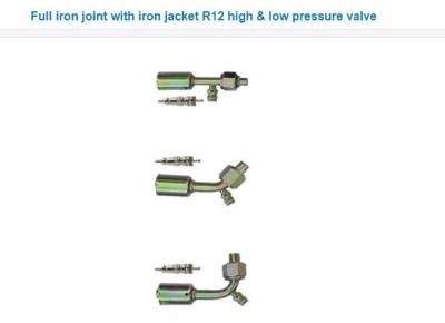 China Full iron joint with iron jacket R12 valve high & low pressure valve fitting air conditioning fitting for sale