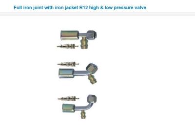 China Iron fitting Full iron joint with iron jacket R12 valve high & low pressure valve fitting air conditioning fitting for sale