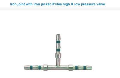 China T fitting Iron joint fitting with iron jacket R134a high& low pressure valve fitting air conditioning fitting 2018 for sale