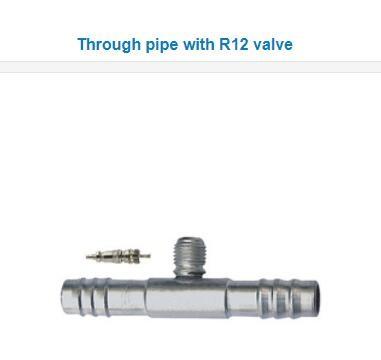China Through pipe with R12 valve air conditioning fitting AL Fitting Through pipe R12 valve air conditioning fitting for sale