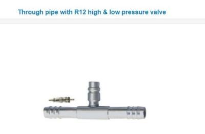China Through pipe with R12 high & low pressure valve air conditioning fitting AL Fitting for sale
