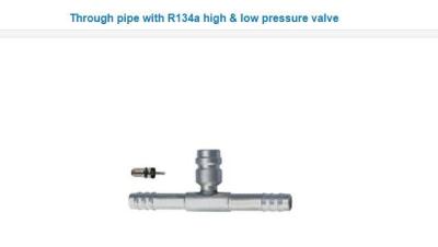 China Through pipe with R134a high & low pressure valve air conditioning fitting AL Fitting for sale