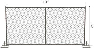 China 6' x 10' Chain Link Temporary Fence Panels Mesh2 ⅝