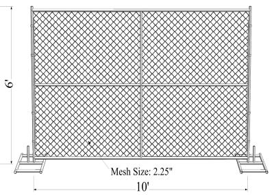 中国 6' x 10' “Smart Kids” temporary chain link fence panels 1.625