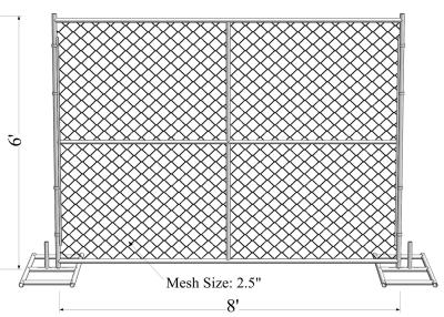 Китай 6' x 8' “Charming Baby” temporary chain link fence panels Outer Pipes1.4