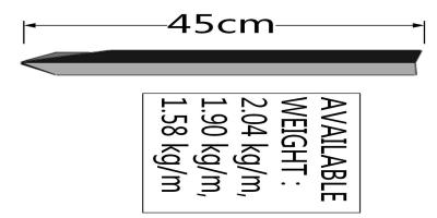 中国 Bitumen Painted 450mm Star Y picket 1.86kg per meter for Temp Fence Panels 販売のため