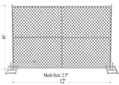Cina Chain Link Fence Panels 6'x12' in vendita
